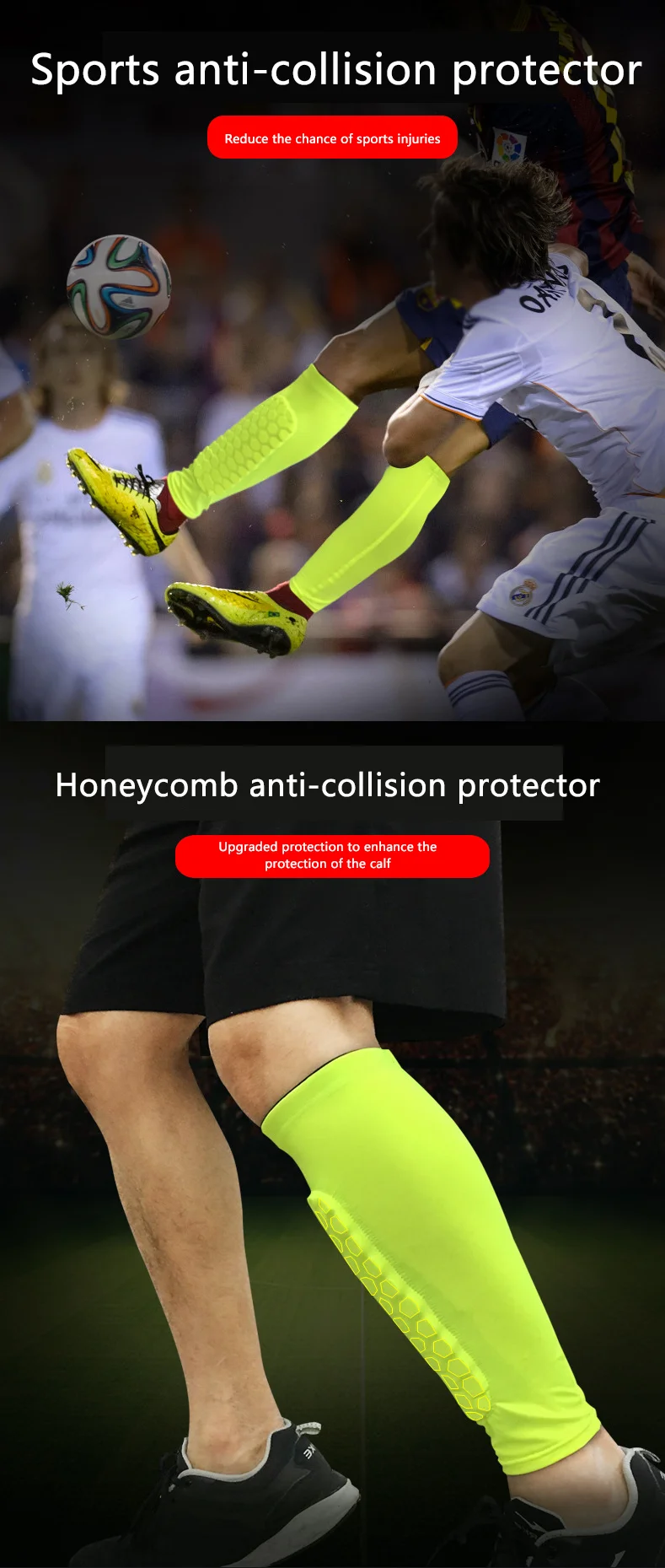 Custom Neoprene Calf Compression Sleeve - Football Shin Guards