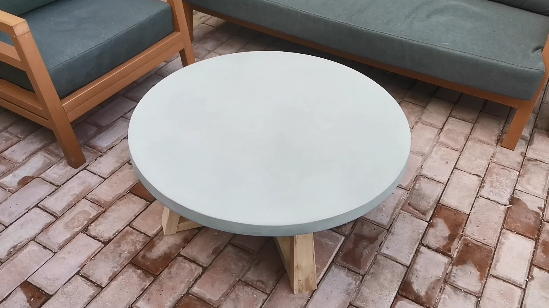 Wholesale Concrete Tabletop Pine-wood Table Leg Modern Luxury Coffee ...