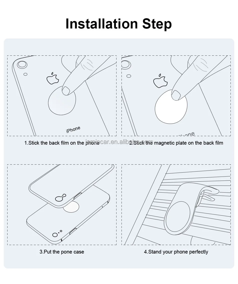 Universal L Shape Magnet Air Vent Clip Stand Phone Holder - Buy Magnet ...