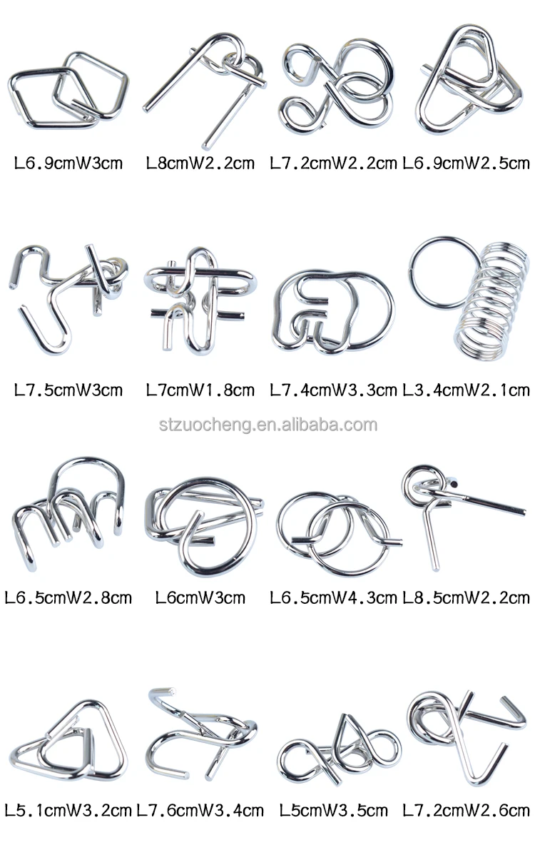 IN STOCK 32 Styles Solutions Metal Brain Teaser Puzzle Interlocking Iq ...