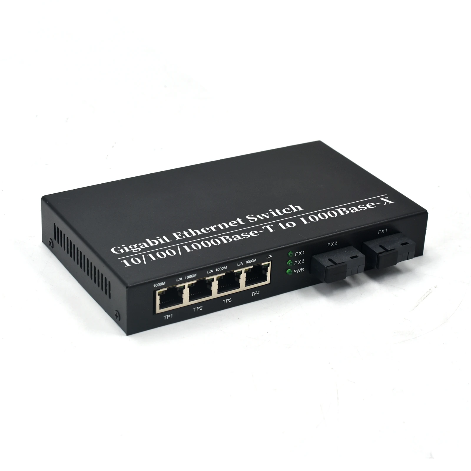 Wanglink Gigabit Fiber Switch 2 Port 10/100/1000M SC Fiber Port with 4 ...