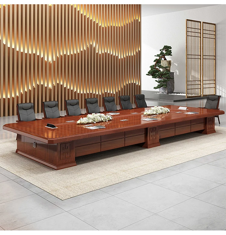Luxury Wooden Conference Table & Chairs Set - Extendable Office ...