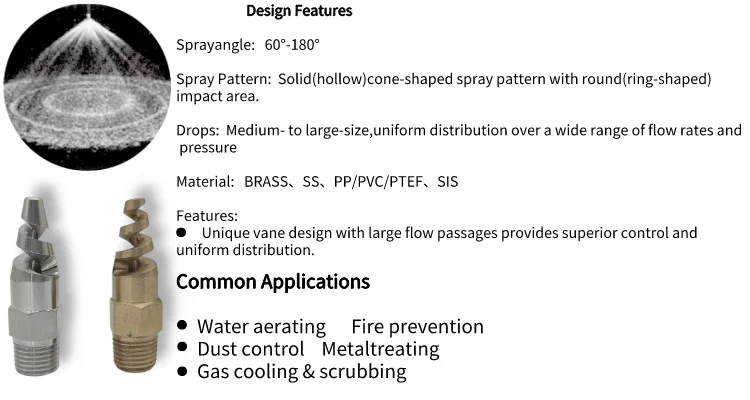 Spiral Spray Nozzle - Efficient Cooling & Dust Control