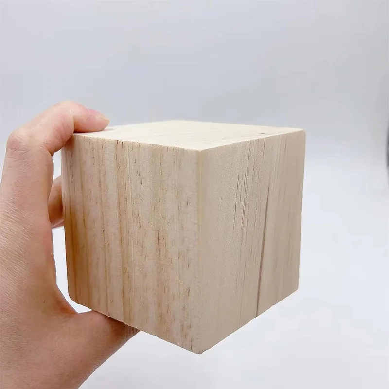 Unfinished Natural Wooden Cubes for DIY Crafts & Projects