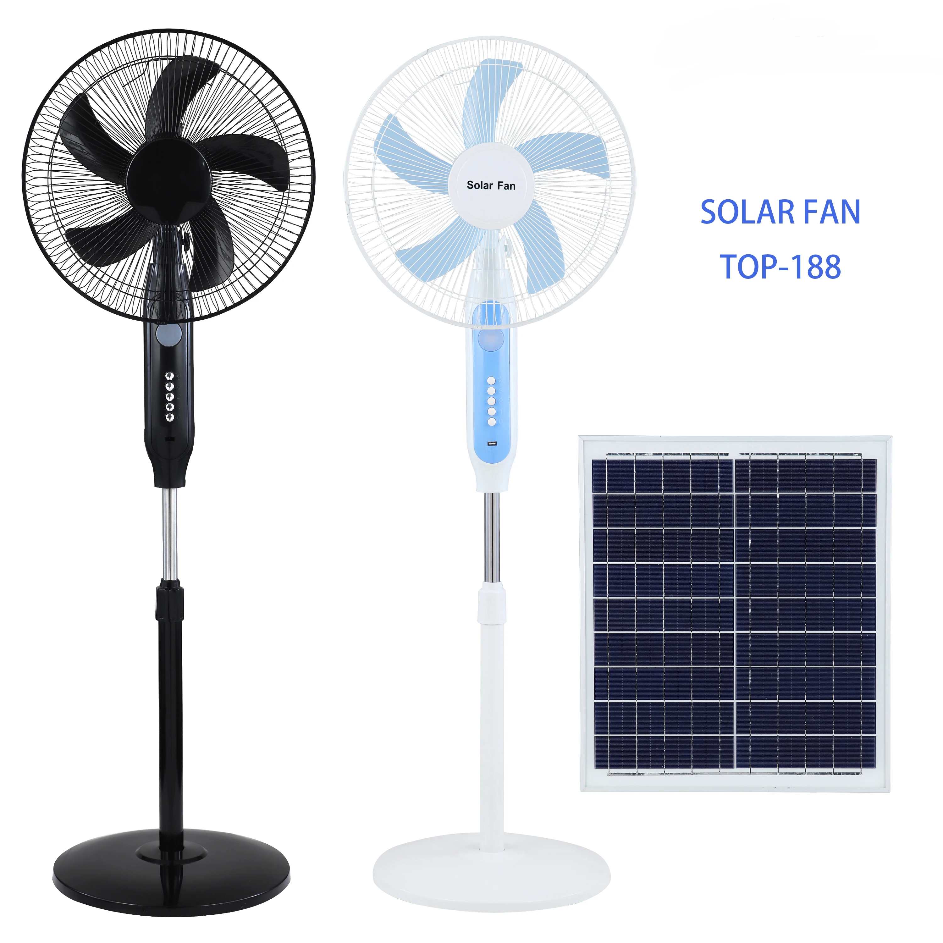 12 Inch Large Wind Rechargeable Solar Fan Built-in Battery Solar Floor ...