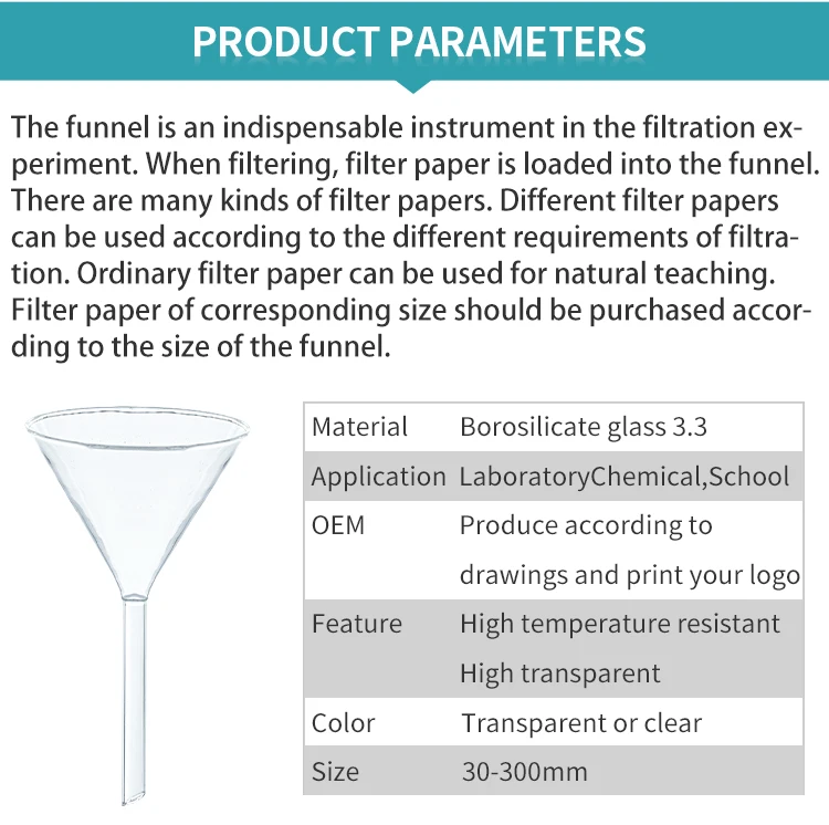 Laboratory 30mm 40mm 50mm 60mm Borosilicate Glass Long Short Stem ...