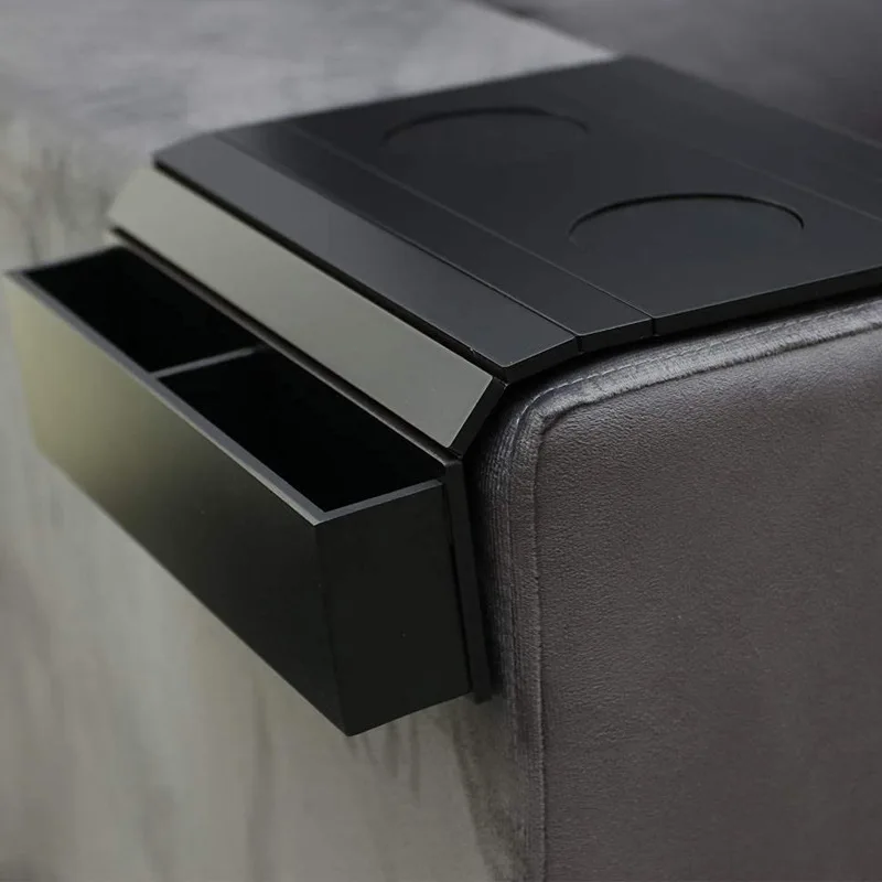 Eco-friendly Bamboo Drink Holder Side Sofa Arm Wooden Tray Armrest Cup ...