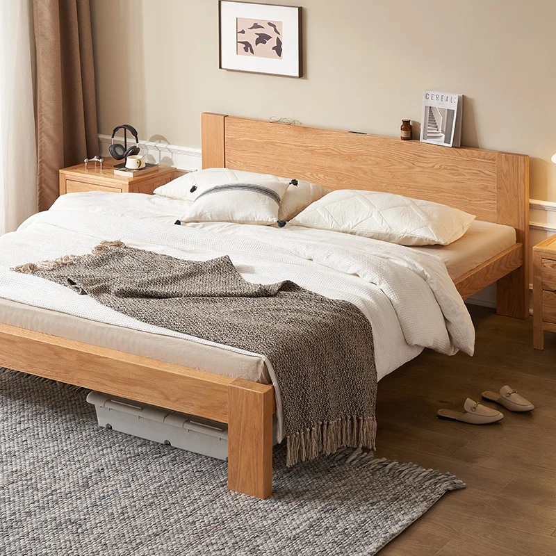 Shop A3011 Nordic Style Solid Oak Wood Bed Room Furniture