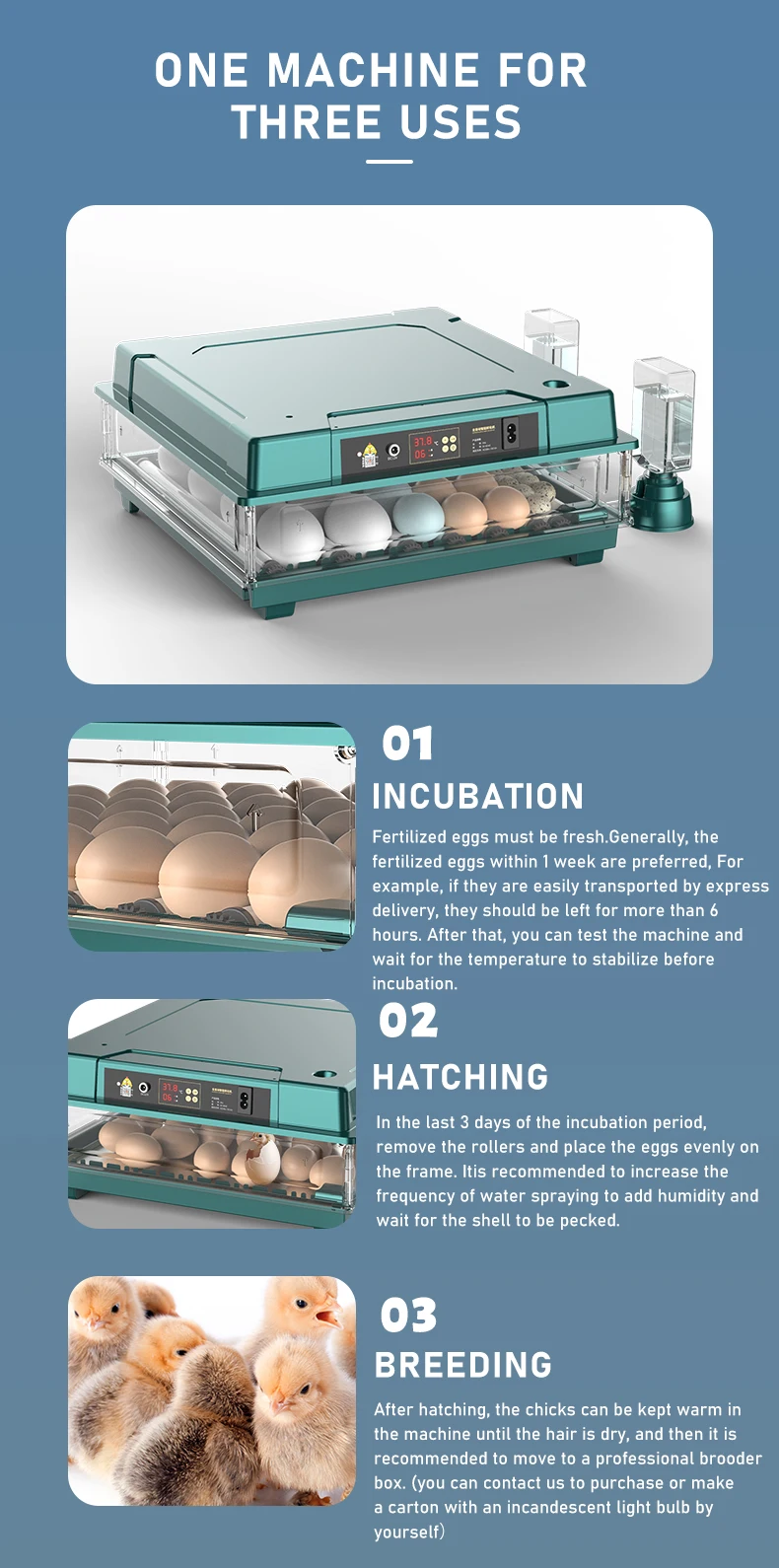 42 Egg Incubation Machine - High Hatching Rate & Dual Power