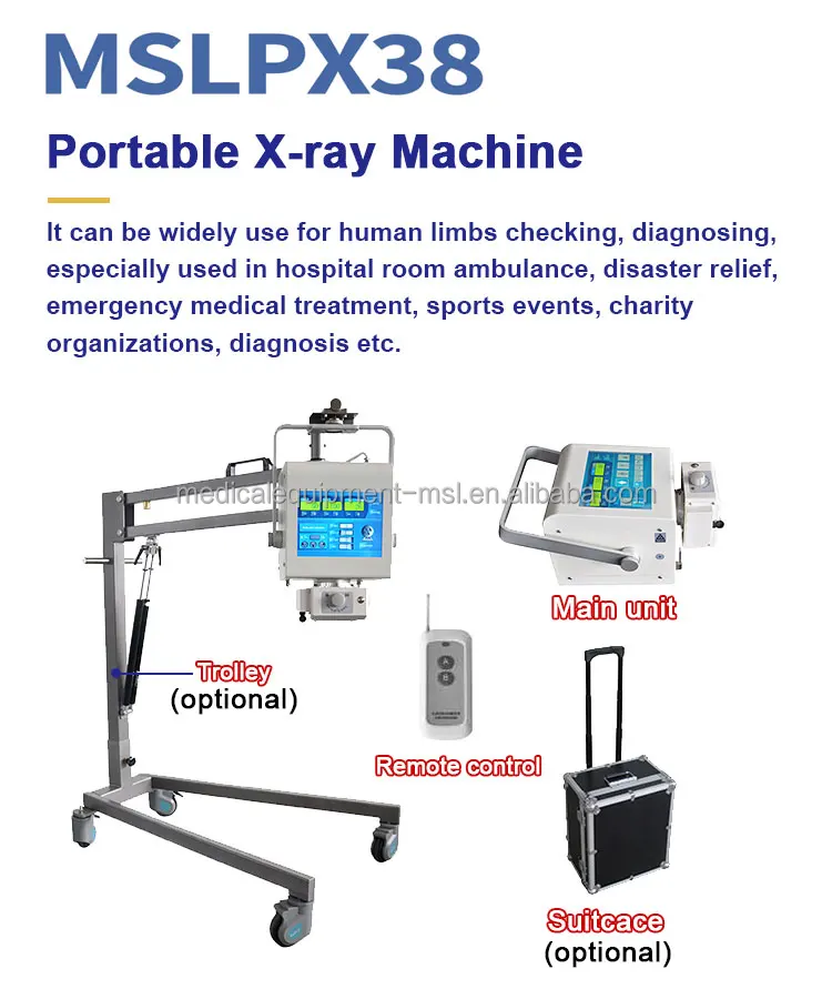 Medsinglong Portable X-Ray Machine - High Frequency 10.4 Inch LCD Screen