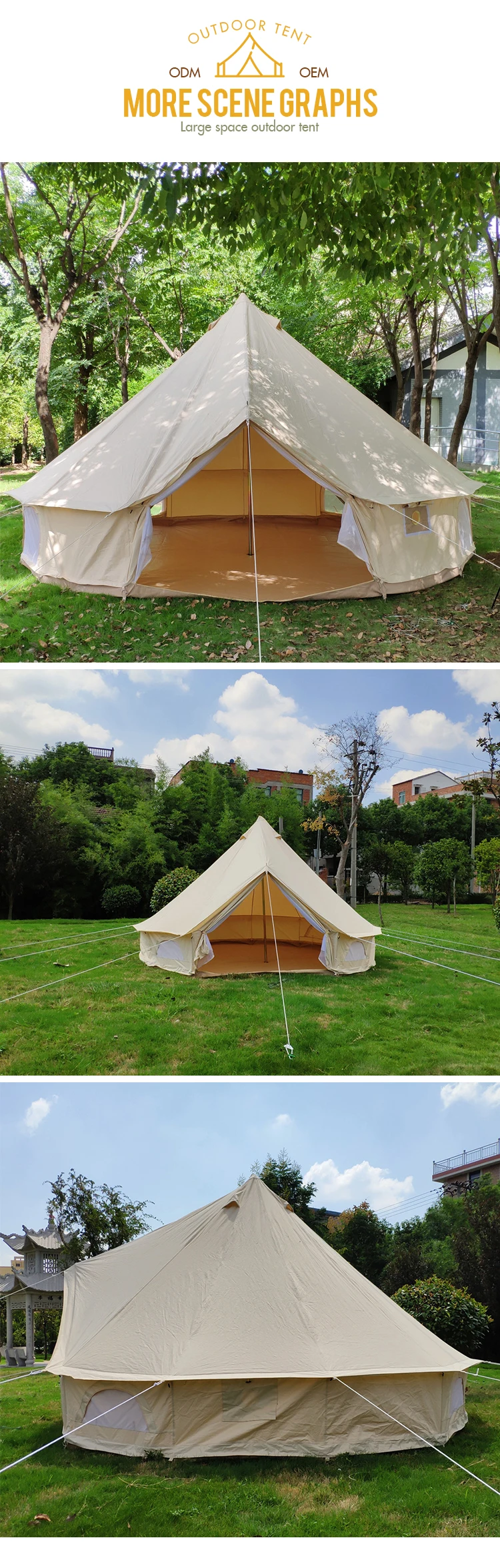 Camping Outdoor Glamping Tent Large Space 8-10 Persons High Quality ...