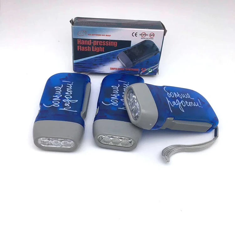 3 Led Mini Compact Hand Crank Linterna Lamp Manual Generator Shake ...
