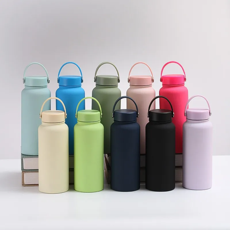 32oz 40oz Stainless Steel Rubber Matte Paint Thermos Vacuum Flask Sport ...
