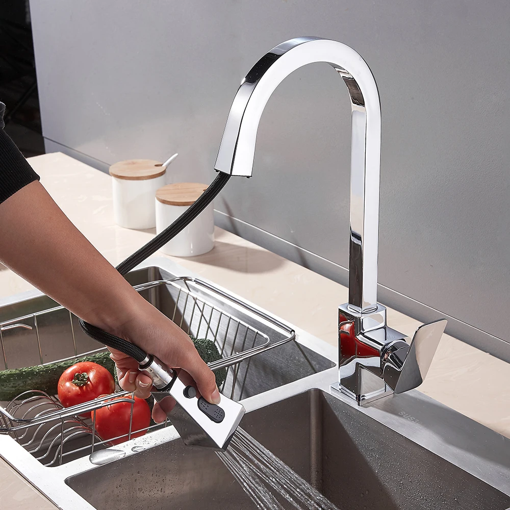 Pull Out Faucet For Kitchen Sink Single Handle With Pull Down Sprayer ...