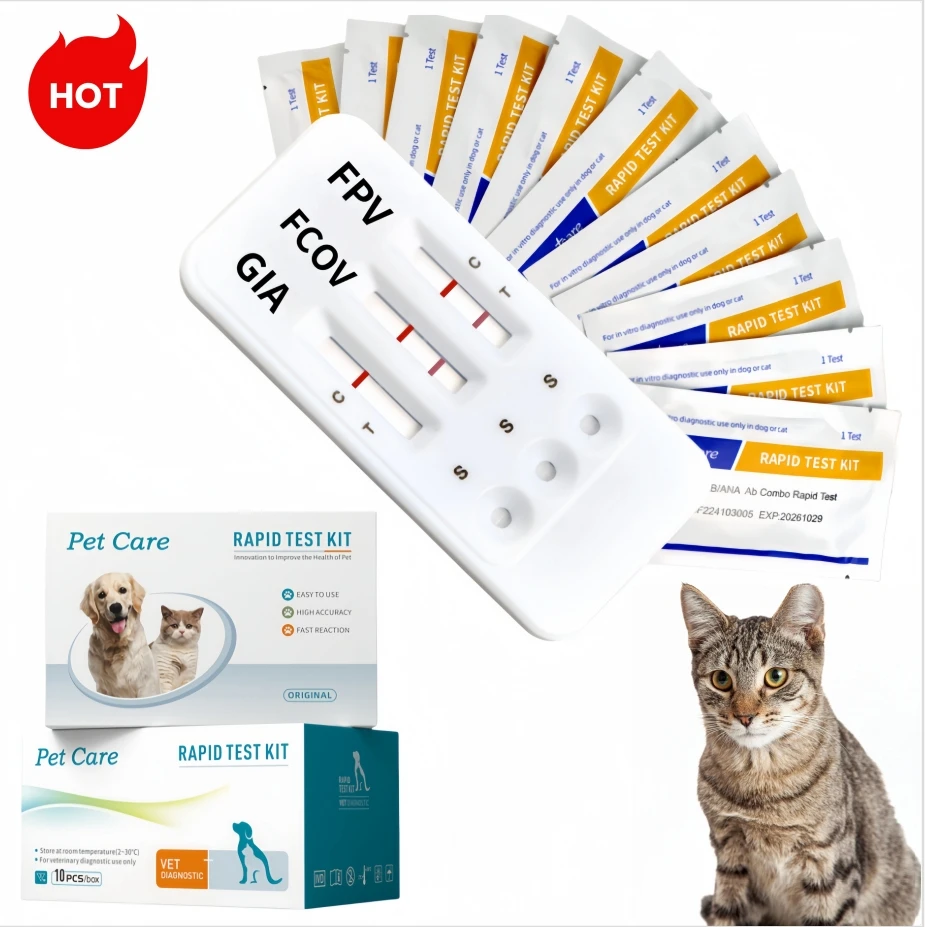 Cat Feline Rapid Parvo FPV-FIIPV-Giardia Inspection Combined Detection ...