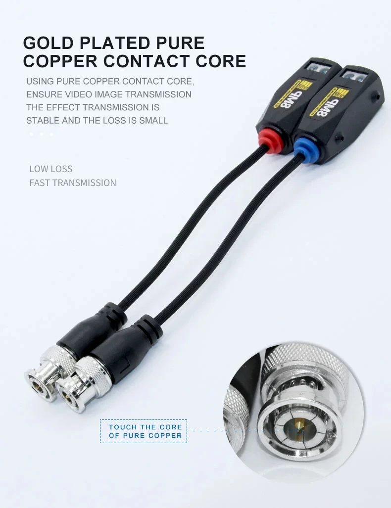 8mp Hd Cctv Video Balun Connector Transceiver With Screw Terminals Rj45 ...