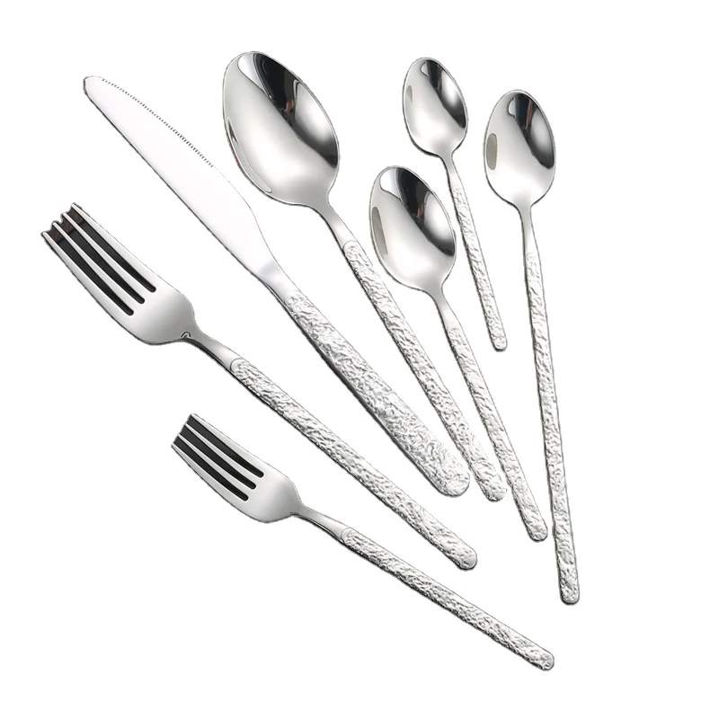 Stainless Steel Western Tableware Retro European Palace Embossed Stone ...