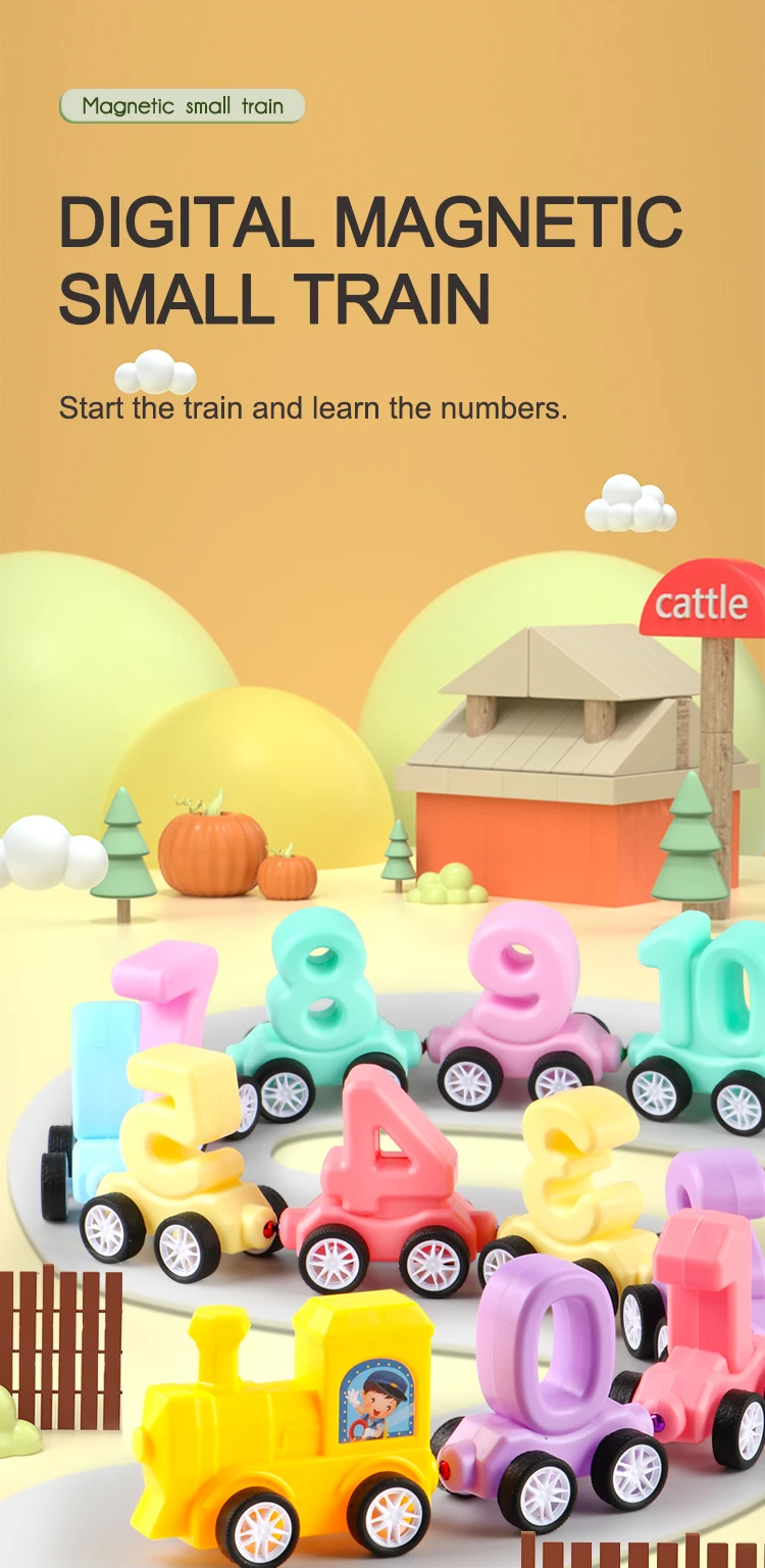 Sl Montessori Magnetic Building Blocks And Number Train Set Educational ...