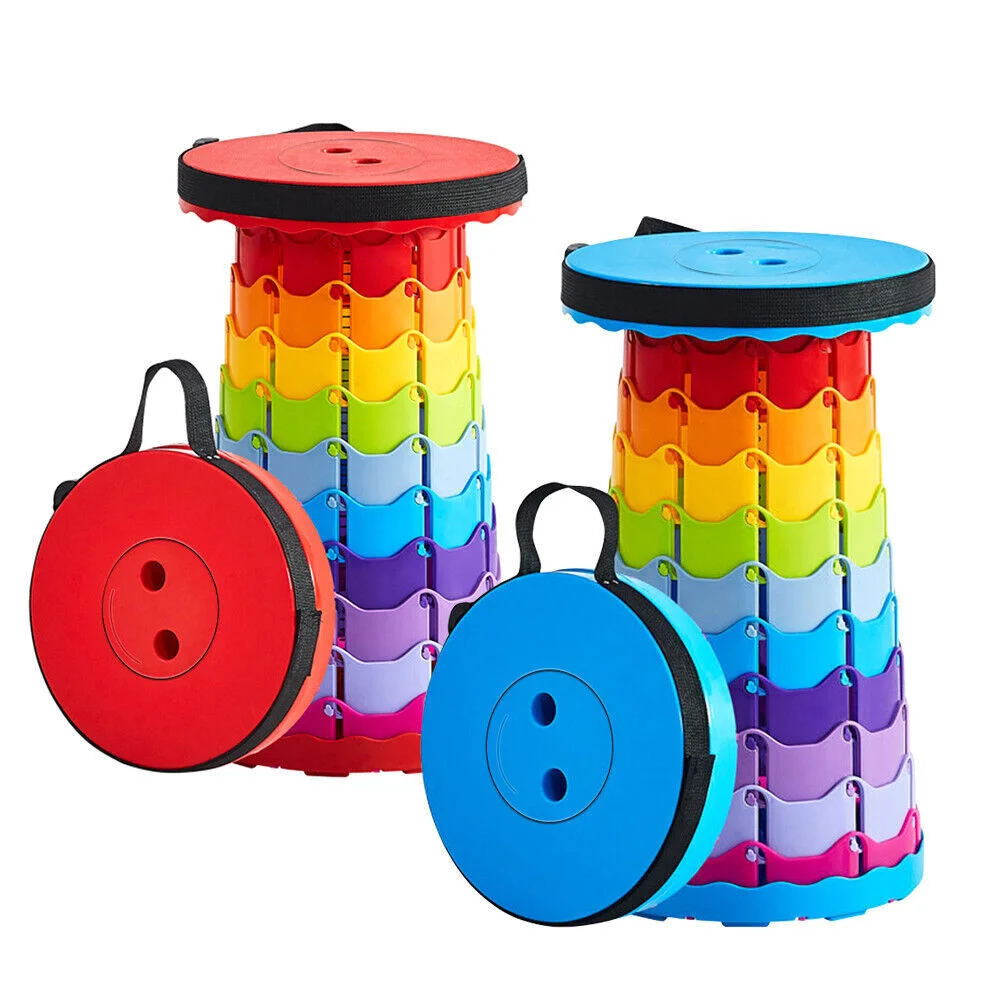 Folding Portable Telescopic Stool Plastic Collapsible Retractable Stool ...