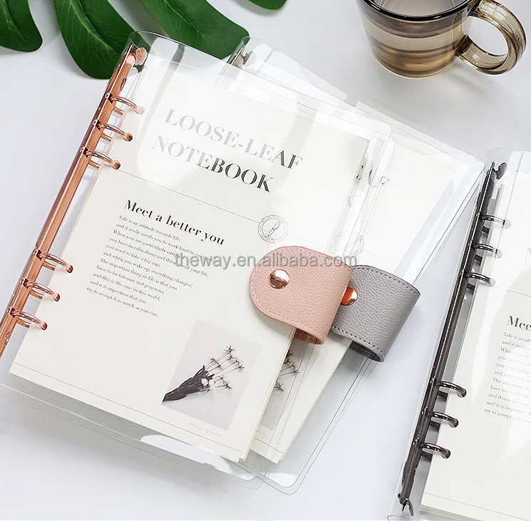 B5 Size PVC Softcover Notebook with Simple Rose Gold Spiral Binder ...