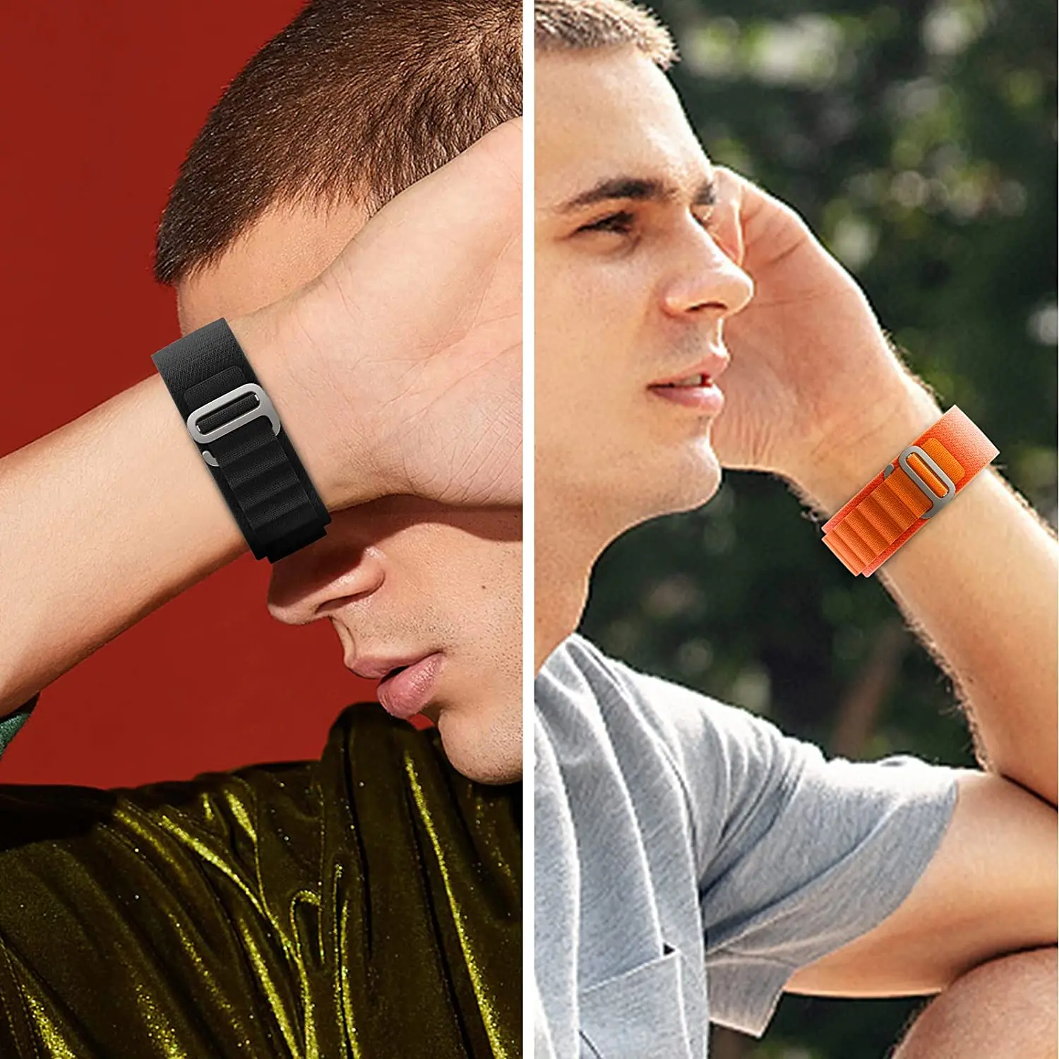 Adjustable Metal G-hook Wristband Braided Nylon Alpine Loop Watch Strap For Apple Iwatch Ultra ...