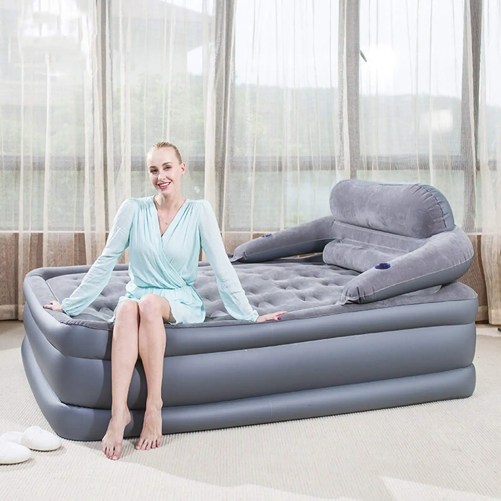 Factory Price Air Mattress Queen Size Inflatable Double Hight Automatic ...
