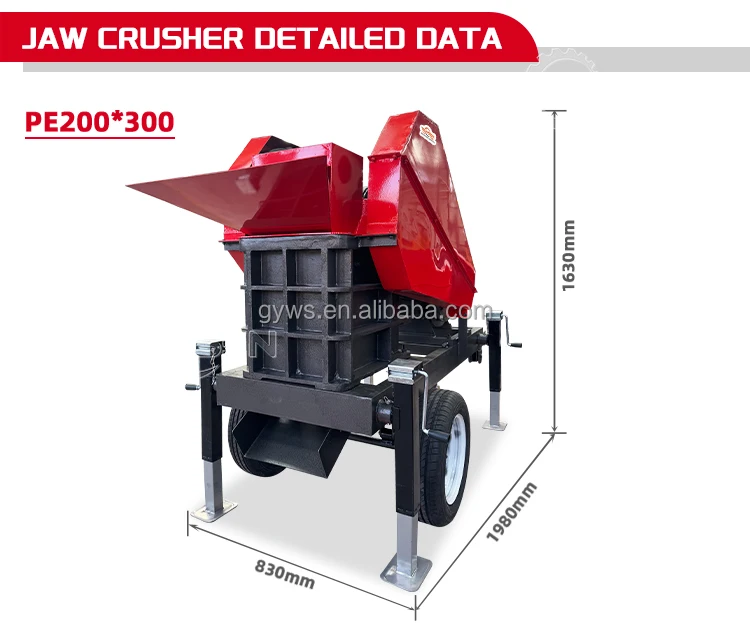 Mobile PE200x300 Stone Jaw Crusher Machine - Portable Rock Crusher for ...