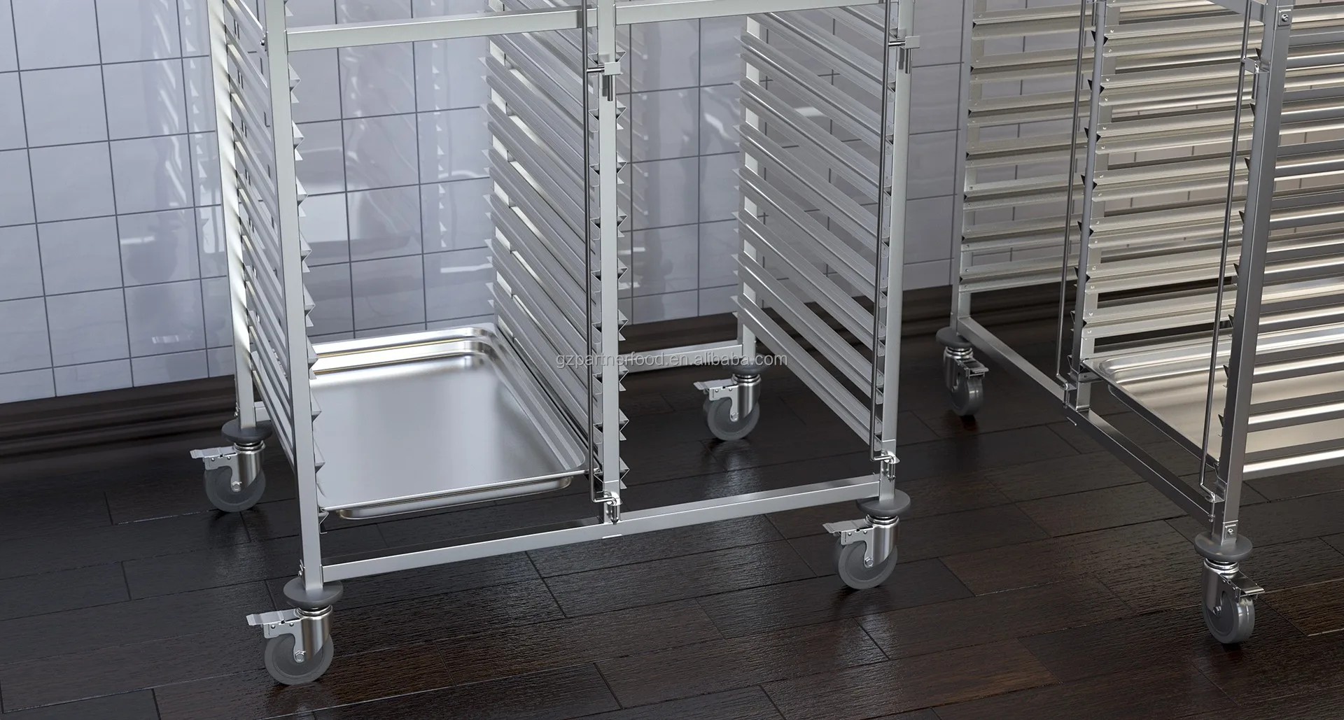 Stainless Steel Cooling Rack Trolley Baking Kitchen Rolling Utility ...