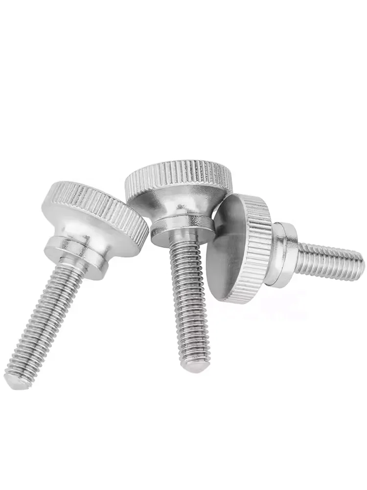 304 Stainless Steel High Head Knurled Bolt Handle Screw Screw Flat High ...