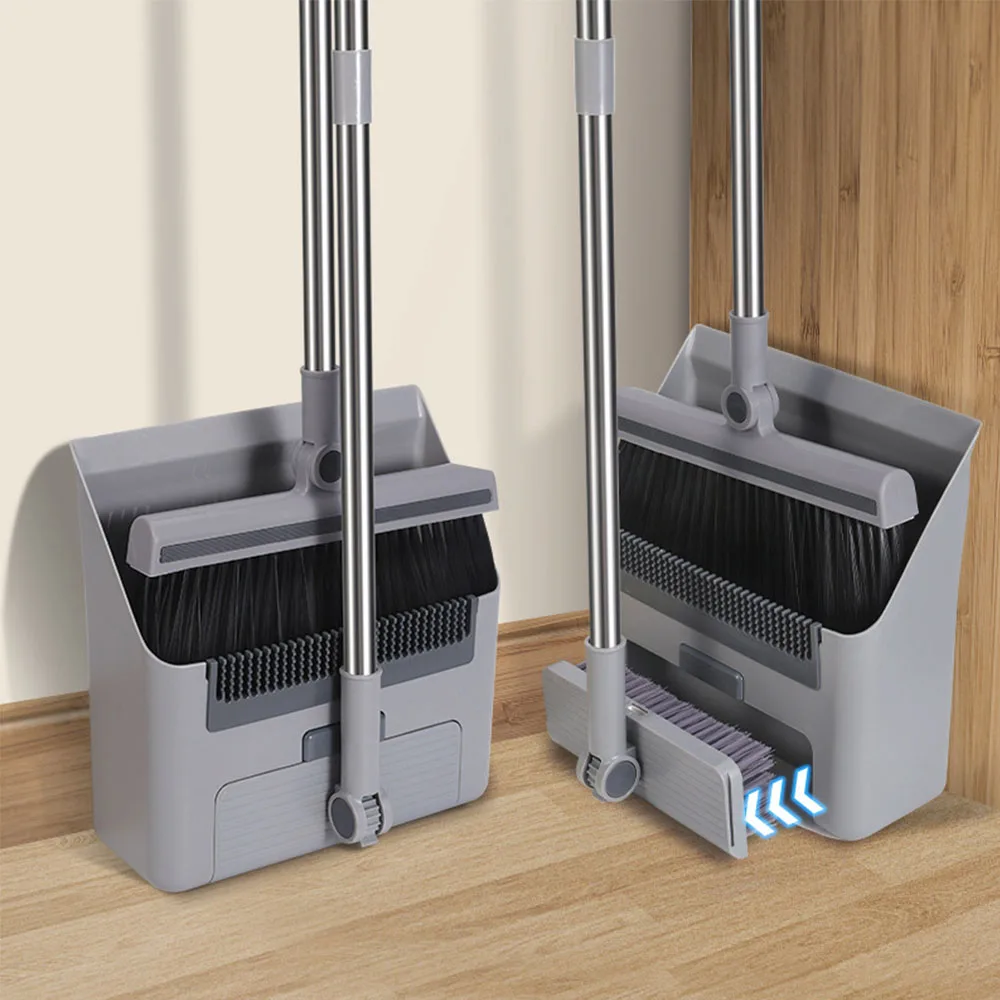 New Design 3 in 1 Windproof Floor Brush Broom and Dustpan Set Brooms ...