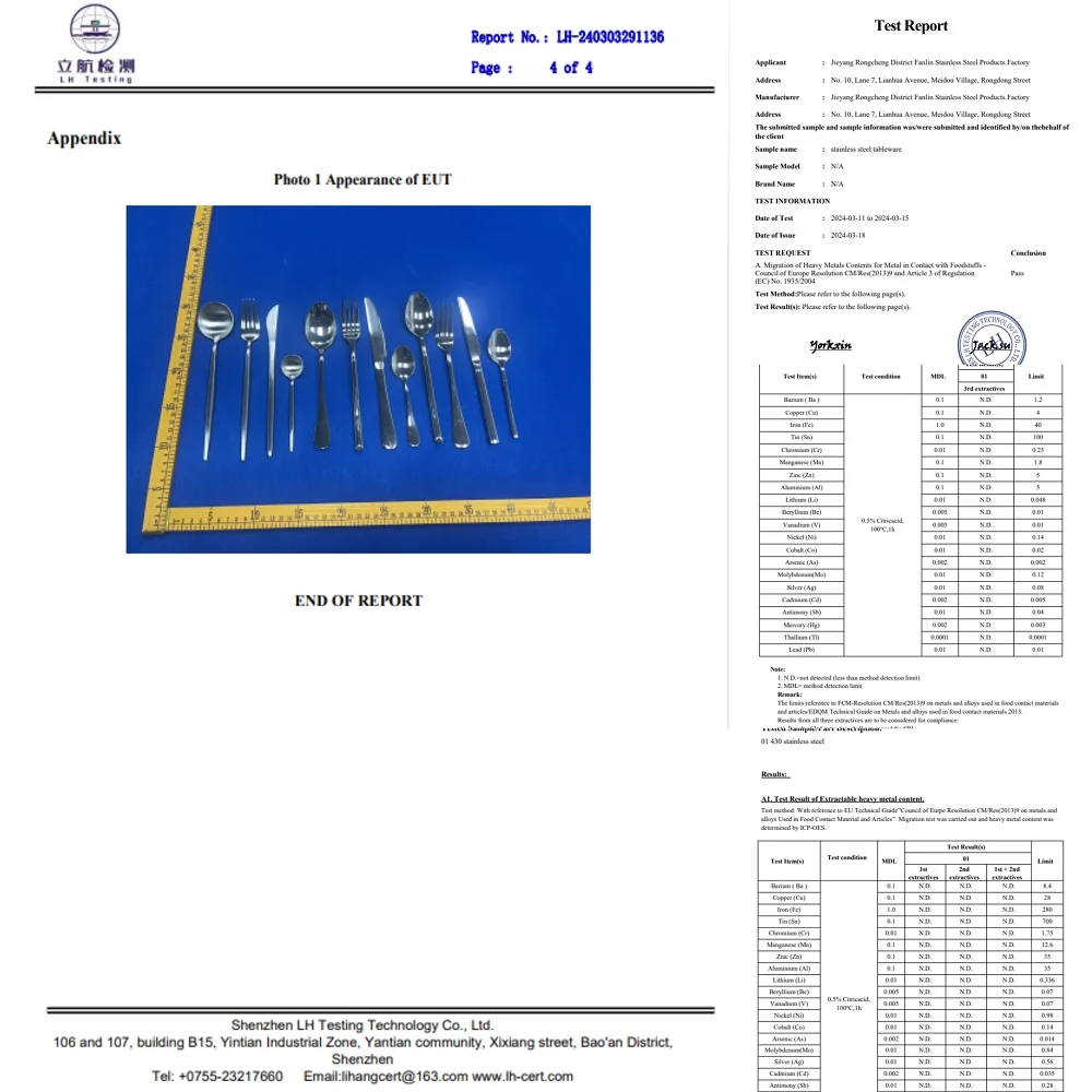 High Quality Hotel Bulk Silverware - Premium Stainless Steel