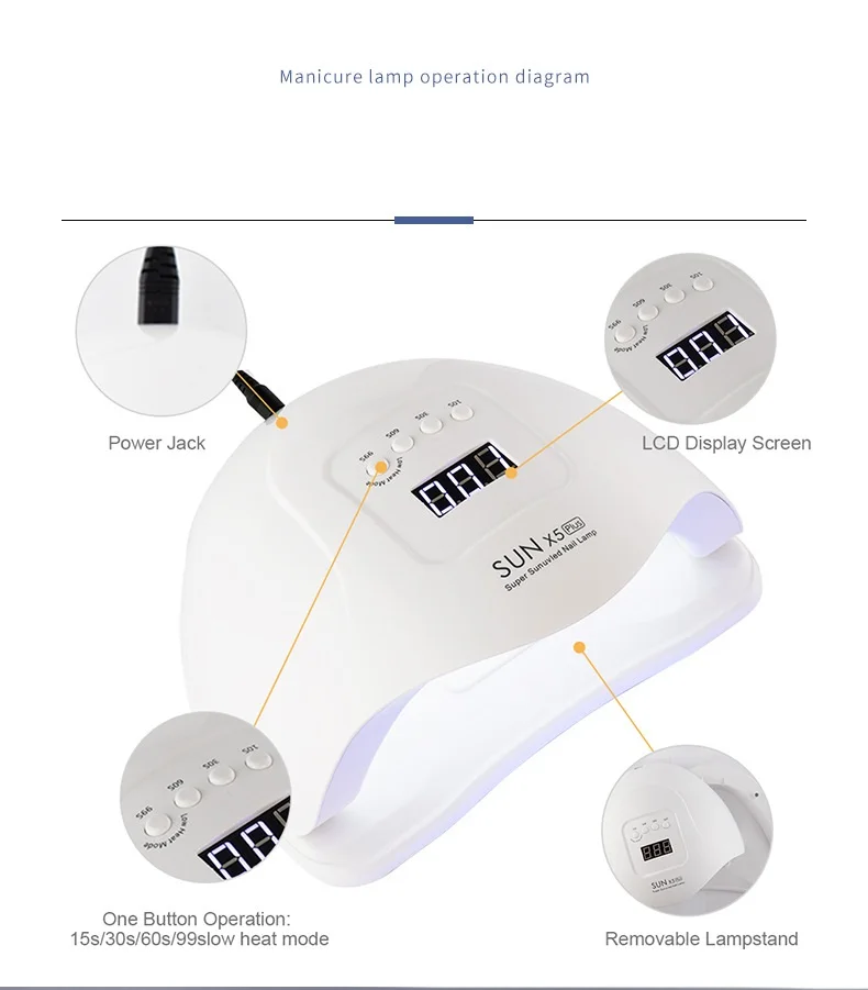 Sun 5x Plus Uv Led Lamp For Nails Dryer 80w For Manicure Gel Nail Lamp ...