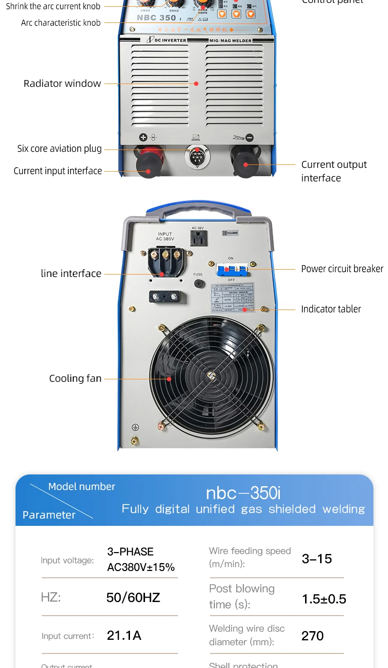 Nbc-350 Portable 380v Gas Shilded Welding Machine - Buy Nbc-350 Portable 380v Gas Shilded ...