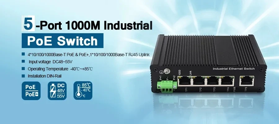 Industrial 5 Port Gigabit Ethernet Switch 10/100/1000mbps 4g Ethernet ...