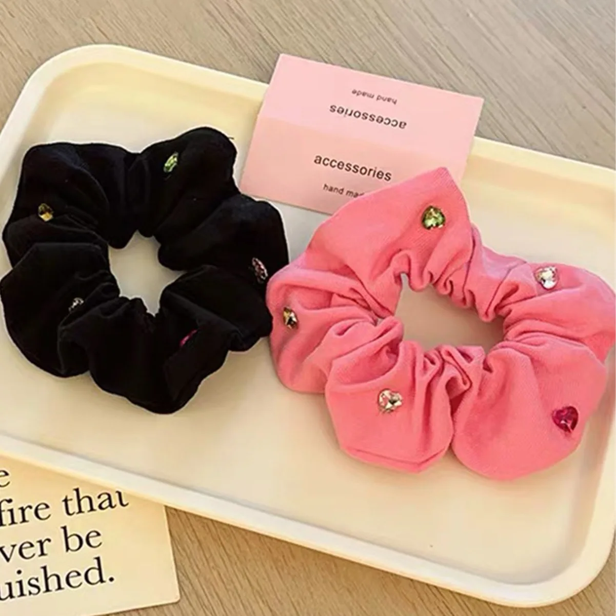 Cute Design Colorful Heart Diamonds Elastic Hair Band Tie Girls Women ...