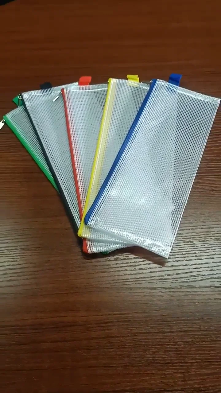 Waterproof Small Size Waterproof Pvc Mesh Zipper File Bags Document ...