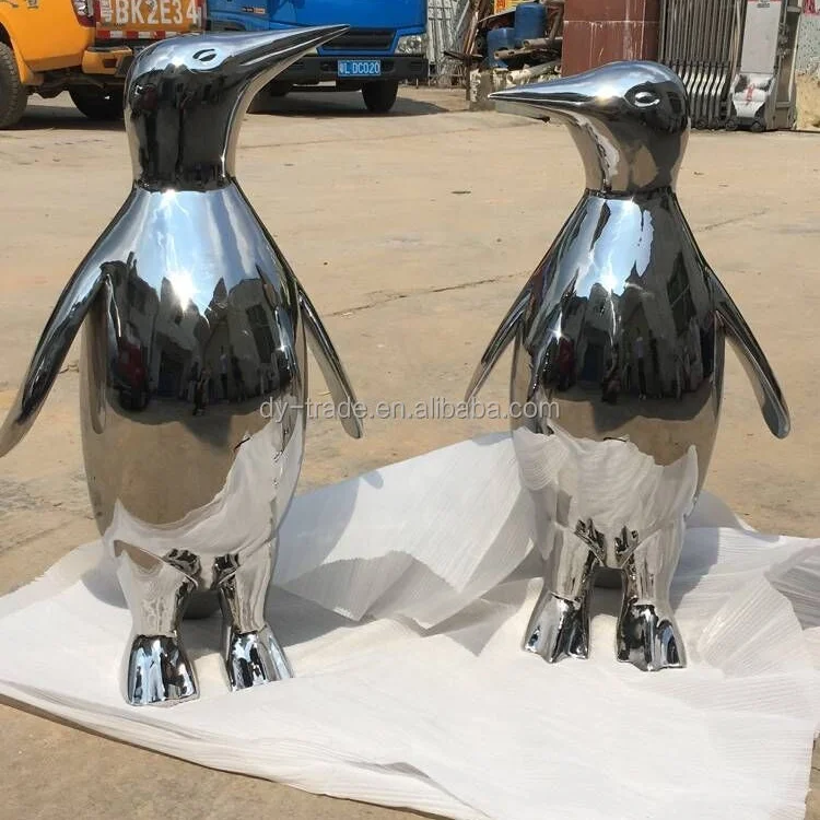 Stainless Steel Penguin Art Statues - Durable & Stylish