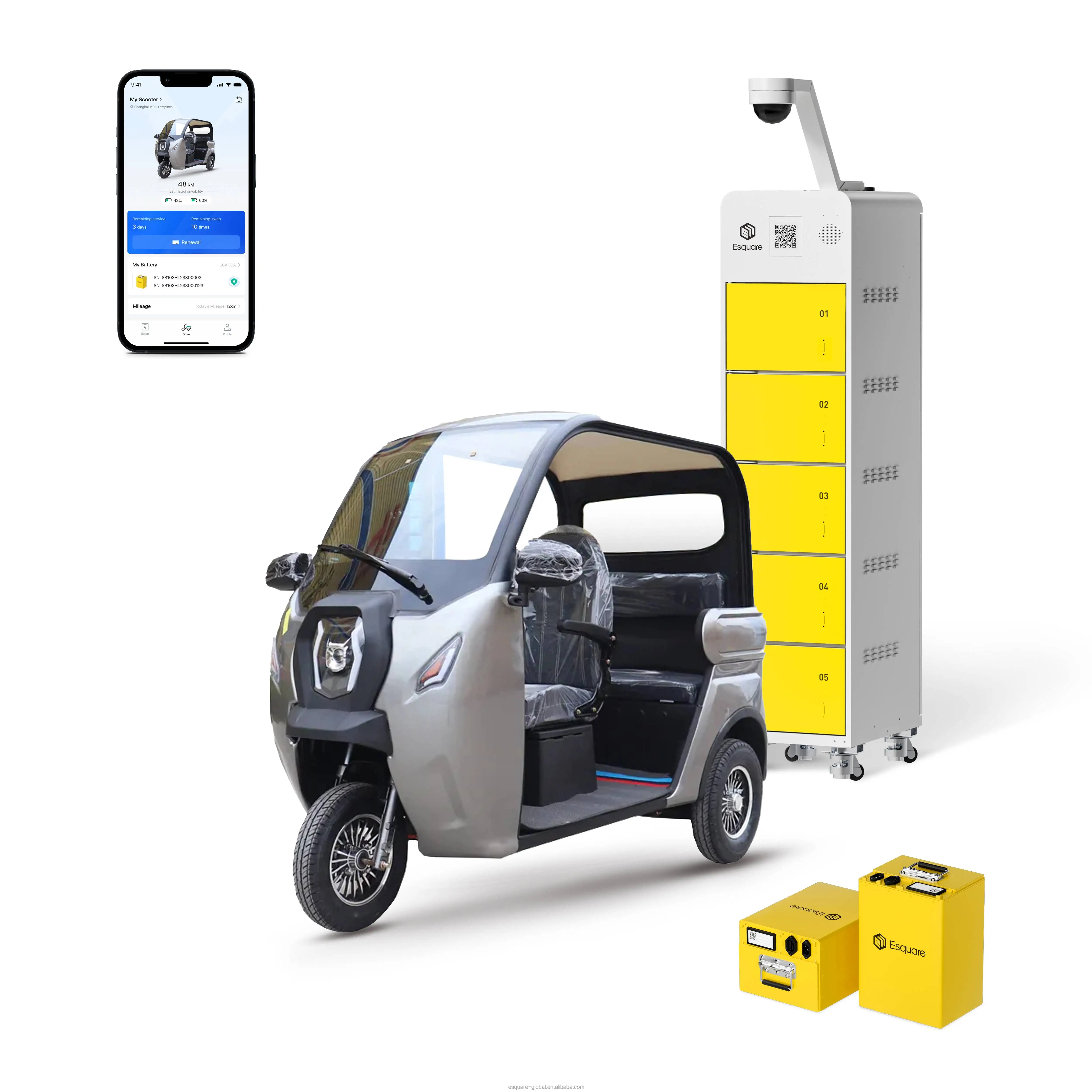 Tuk Tuk Battery Swapping Station E Rikshaw Scooter Trikes 3 Wheel ...