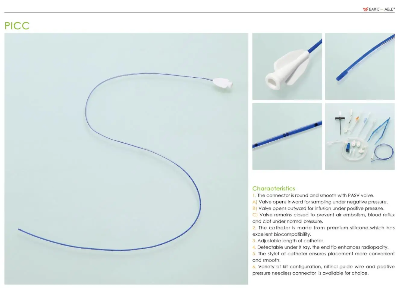 医用一次性PICC置外周中心导管套件单腔管中心线医院临床| Alibaba.com