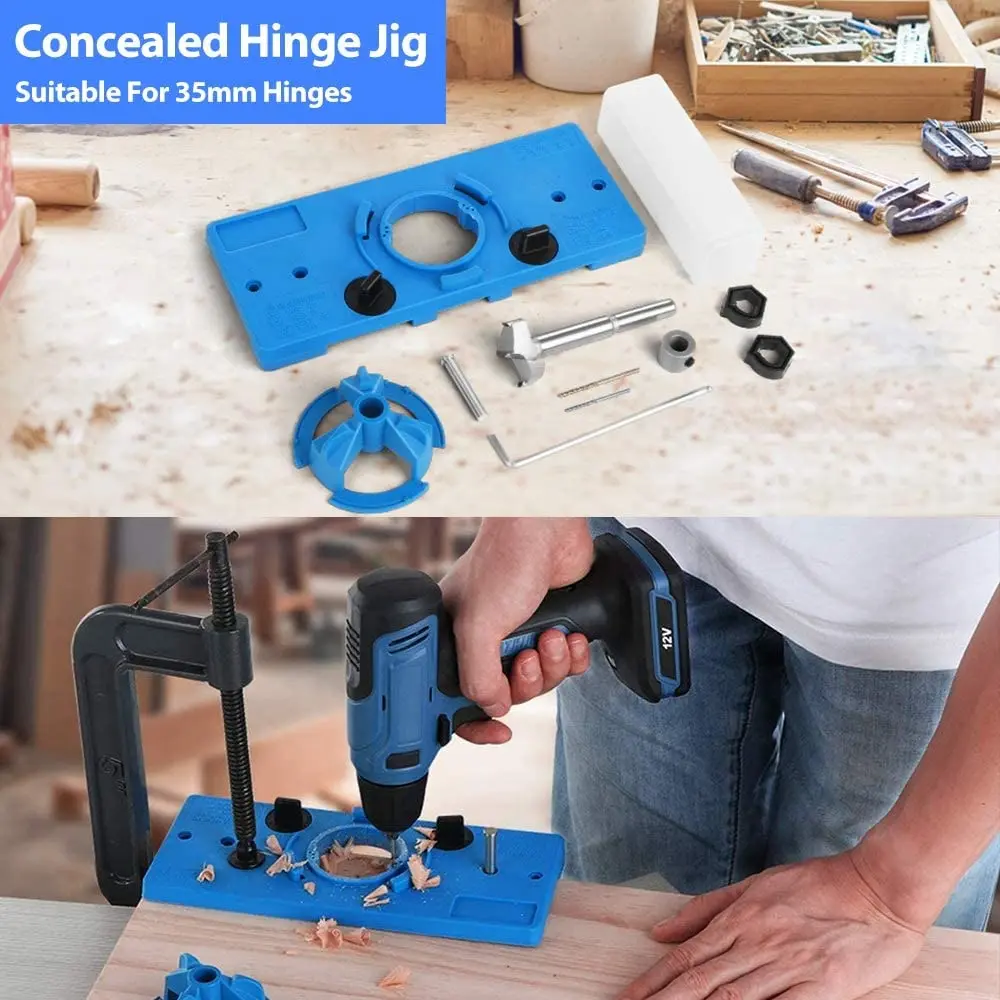 35mm Concealed Hinge Jig Kit Cup Style Hinge Jig Boring Hole Drill ...