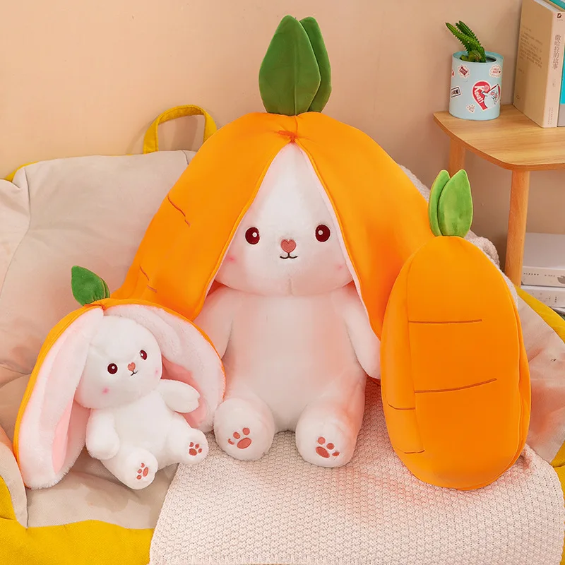 Creative Kawaii Fruit Transform Bunny Stuffed Doll Kids Gift Stuffed ...