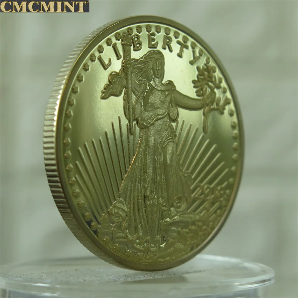 Antique Brass Eagle Coin 1 Oz Gold Plated Brass American Eagle Liberty ...