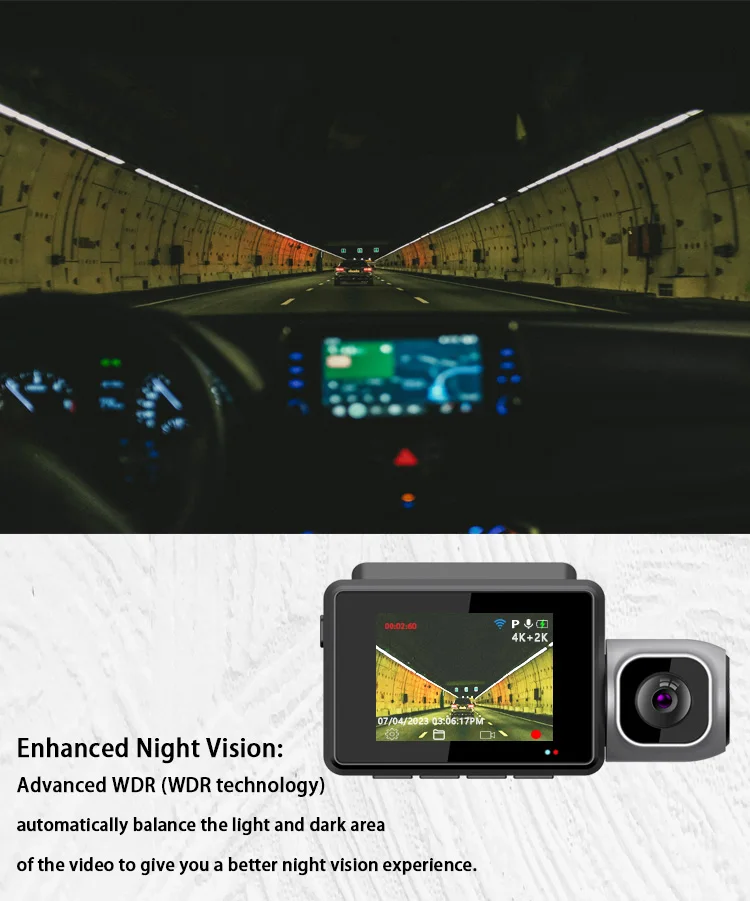 4k Dashcam With Wifi Gps Car Dvr 3 Camera Mini 4k Sony Dash Cam 3 Lens ...