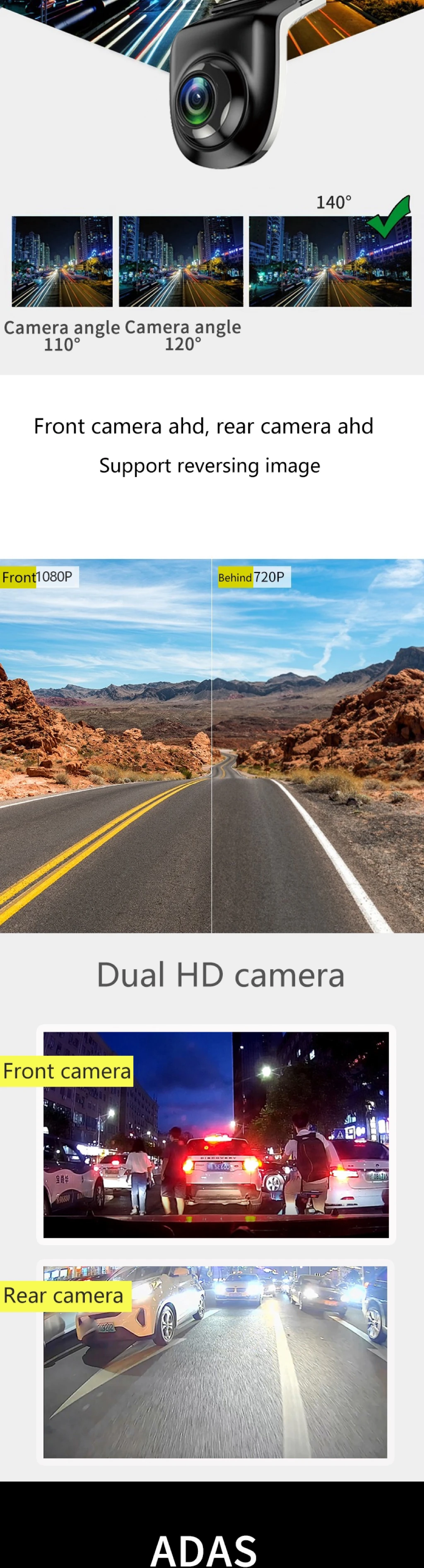 9 Inch Android Car Radio With 1080P Dual Lens Car Dashboard Camera ...