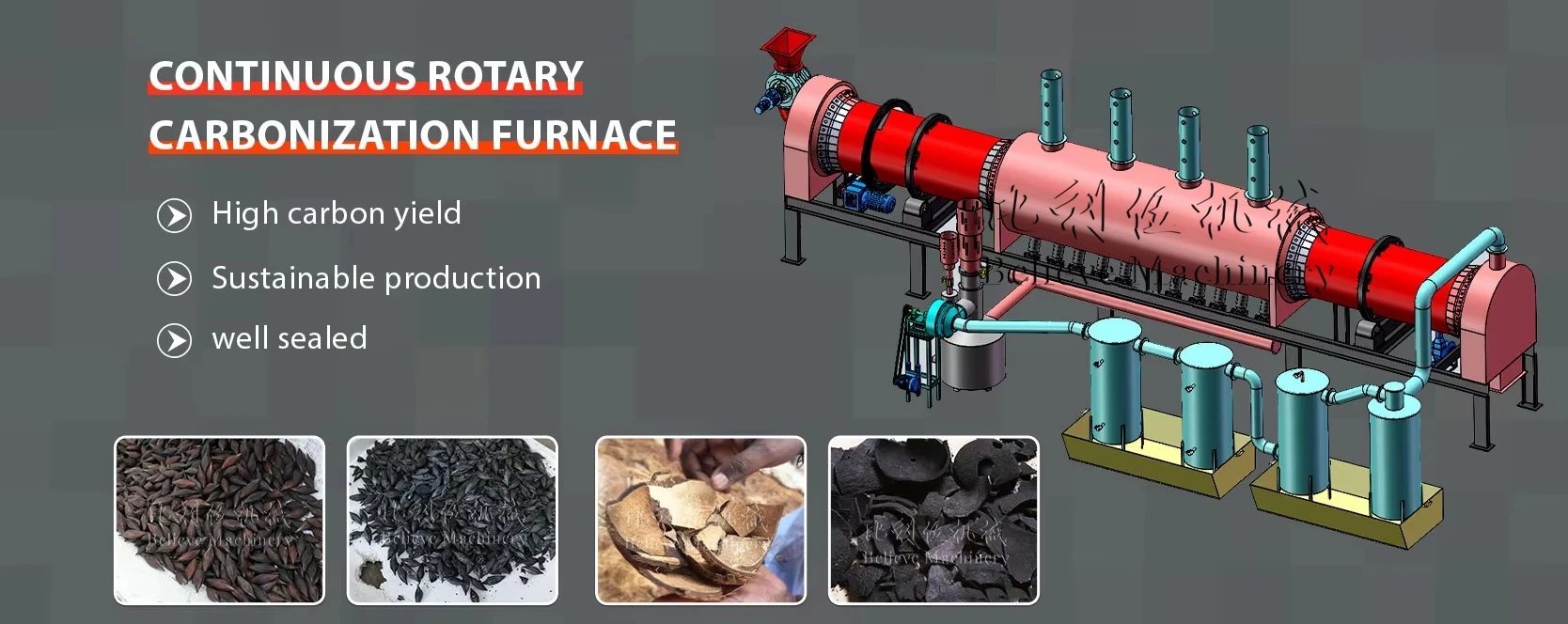 Wood Carbonization Pyrolysis Furnace - High Productivity