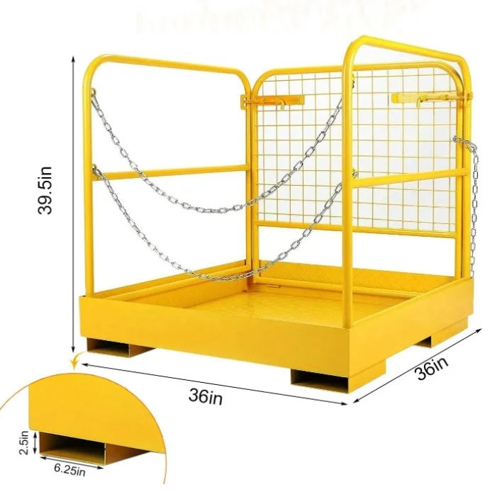 Forklift Safety Cage Work Platform 36"x36" - Collapsible Lift Basket ...