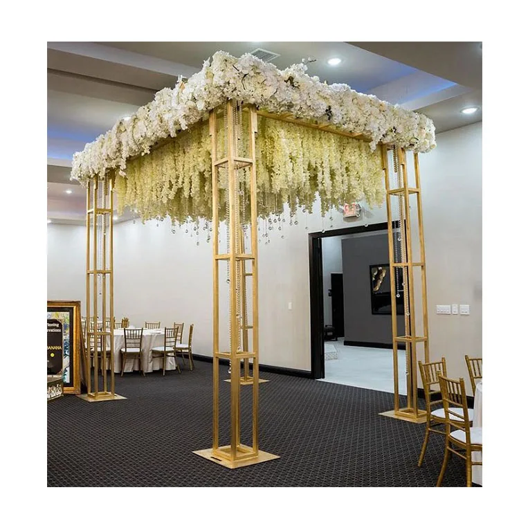traditional Gold Stainless chuppah Wedding metal mandap decoration ...