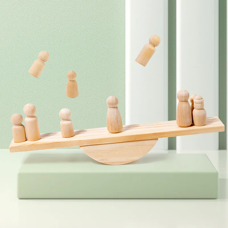 Wooden Peg Doll Baby Balance Training Diy Balance Scale Toy - Buy ...