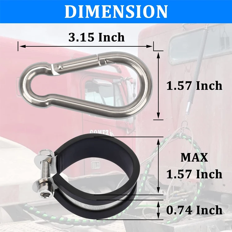 Heavy Duty 304 Stainless Steel Trailer Airpower Line Clamp