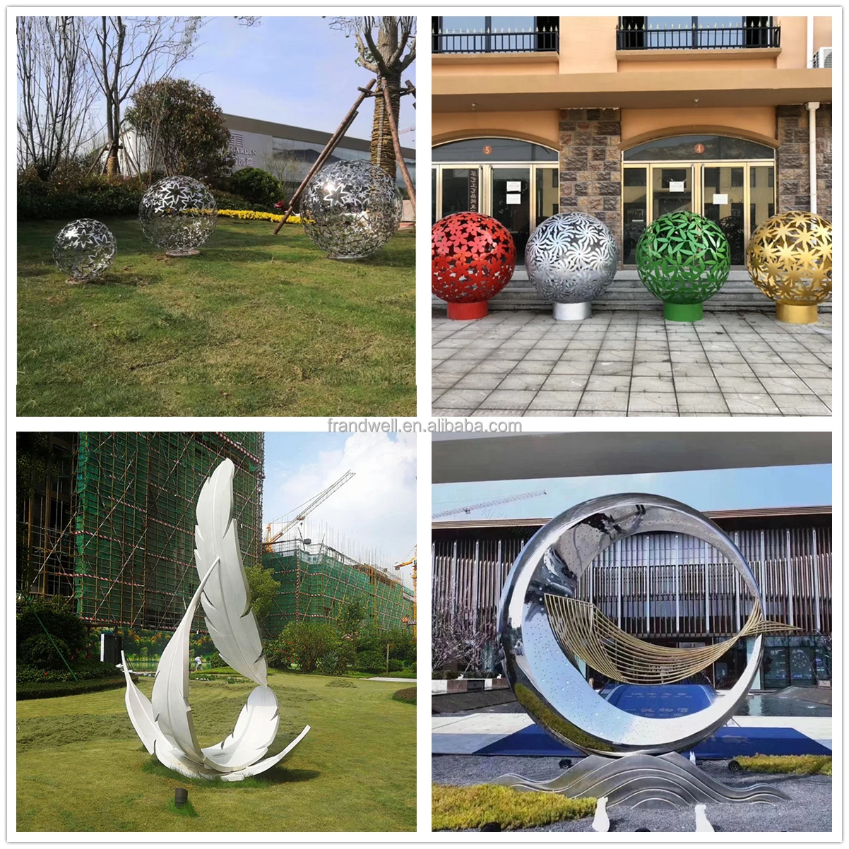 Stainless Steel Feather Decorations for Garden & Pool